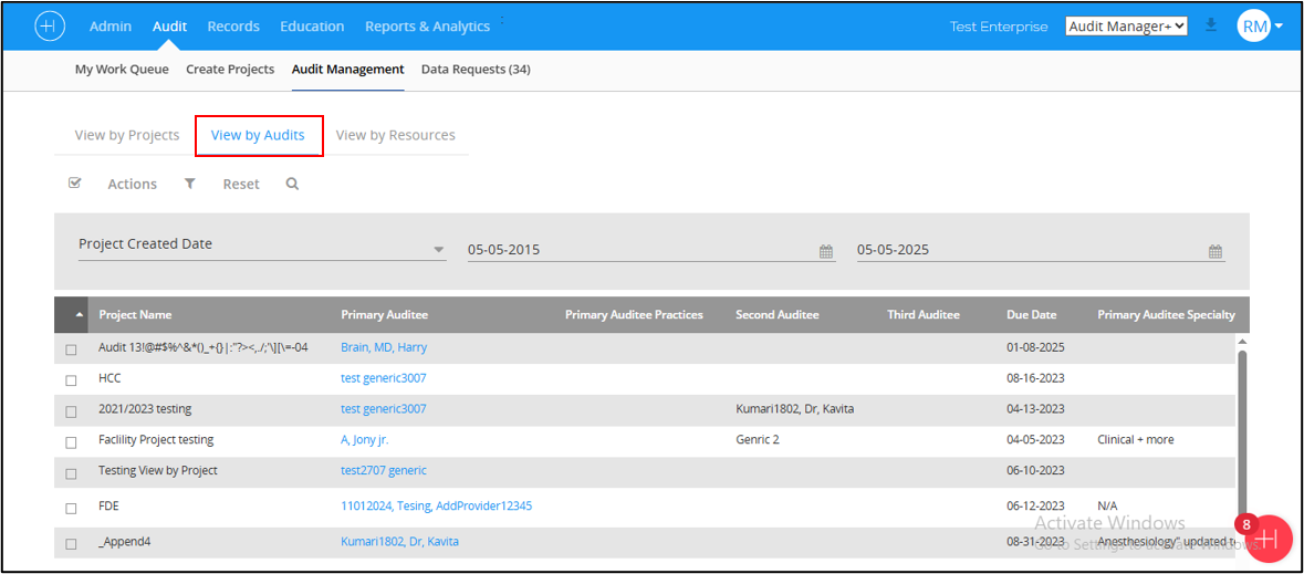 Re-assign Auditor for Encounter – Healthicity Support