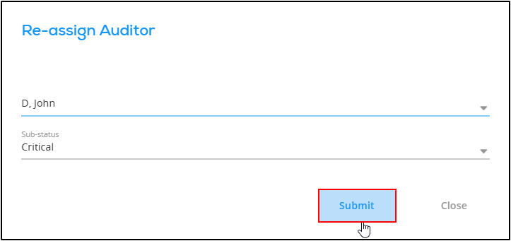 Re-assign Auditor for Encounter – Healthicity Support