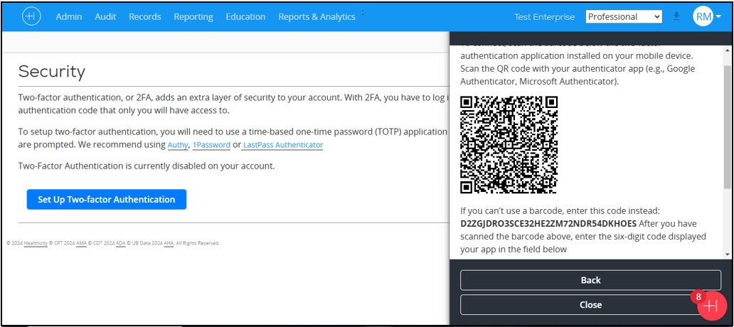 Multi-Factor Authentication – Healthicity Support