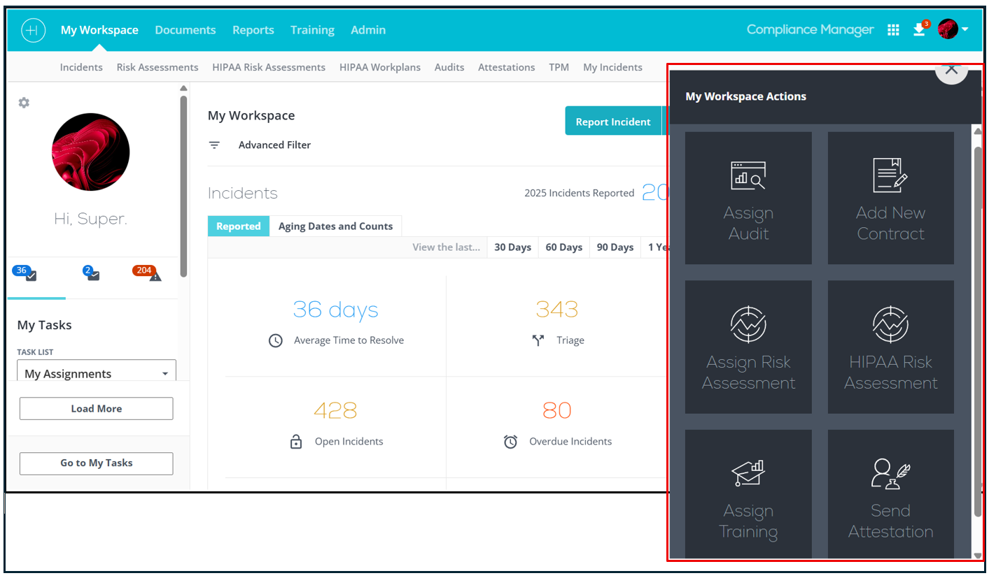 My Workspace Overview – Healthicity Support